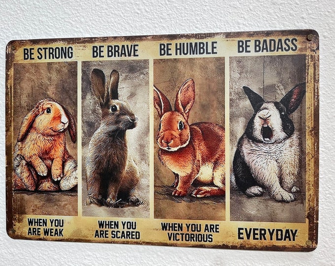 Funny Inspirational Metal Sign Easter Rabbits - Etsy