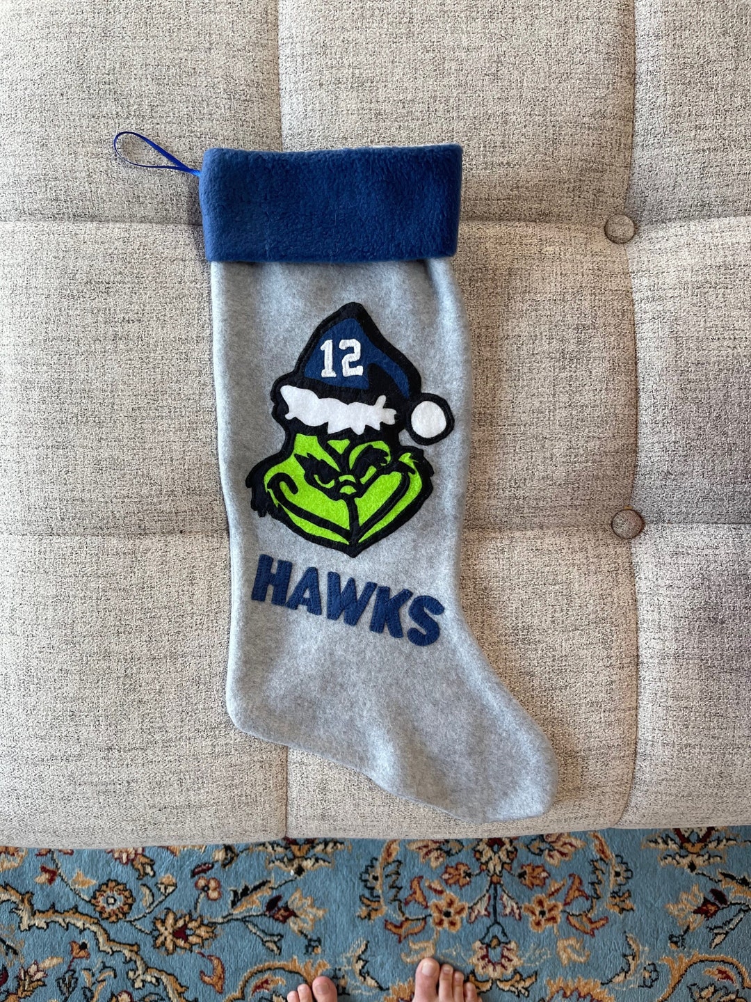 12th Man Seahawks NFL GRINCH Christmas Stocking Original - Etsy