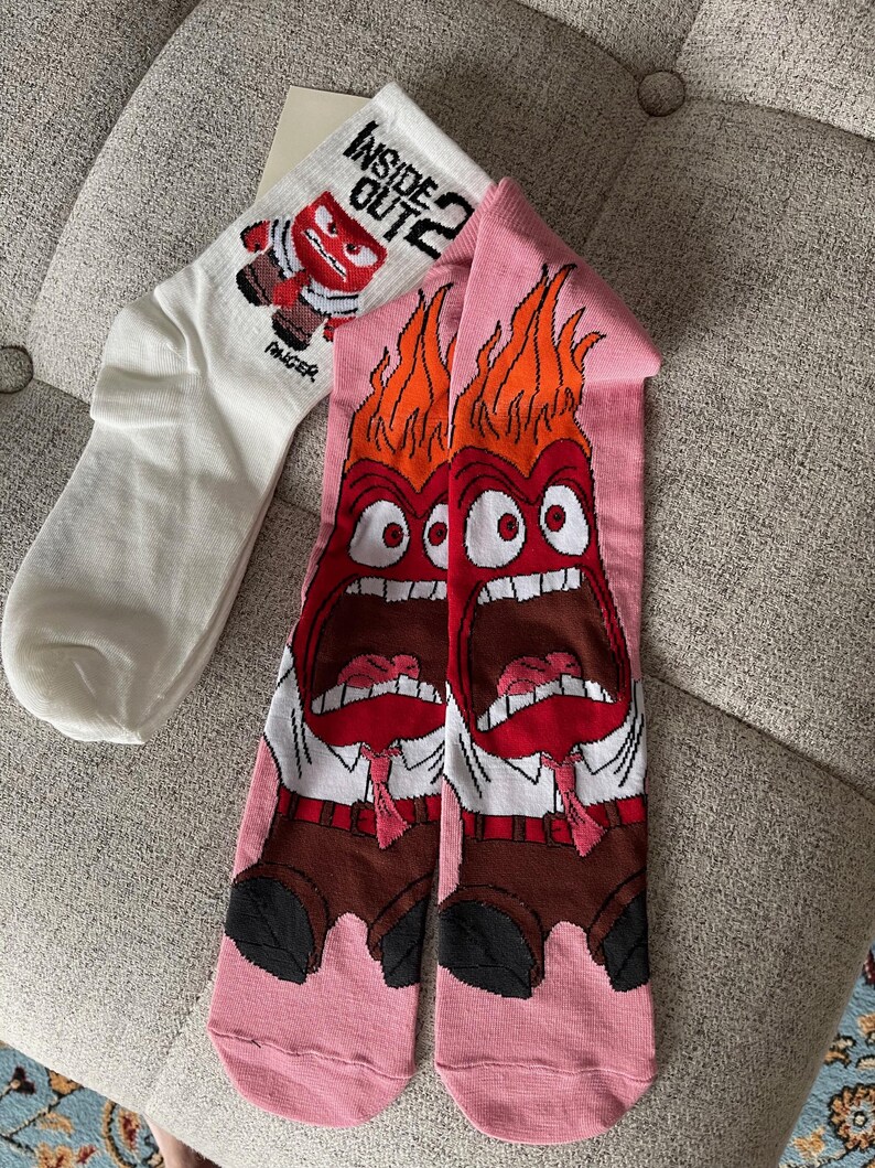 Inside Out Socks "angry" Set of Two Unisex, One Size, Free Shipping - Etsy