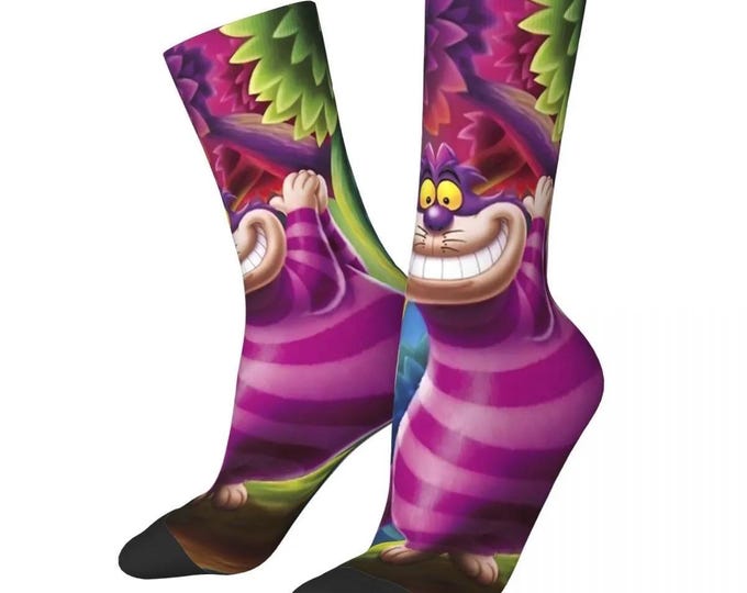 Retro Alice in Wonderland Cheshire Cat Socks Unisex One Size Quality ...