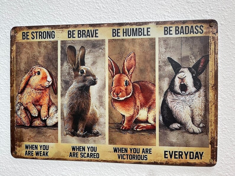 Funny Inspirational Metal Sign Easter Rabbits - Etsy