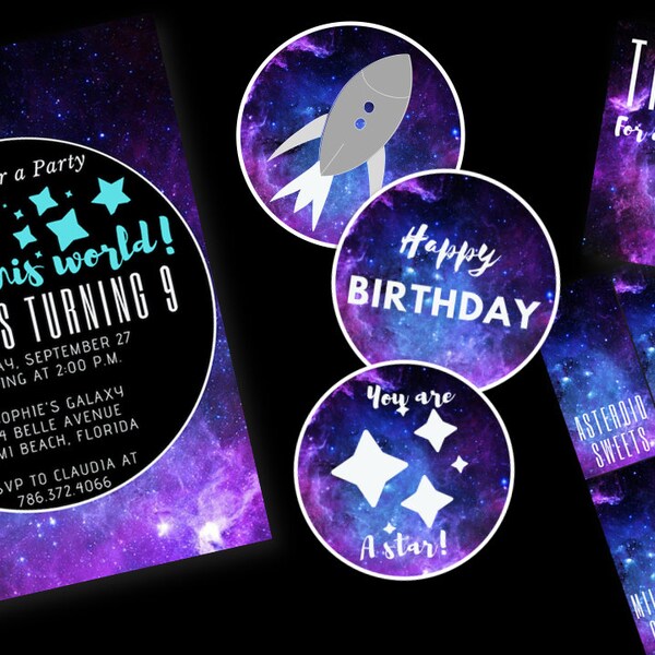 Galaxy Birthday Banner - Etsy