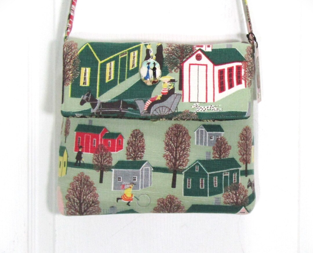 Vintage Bark Cloth Bag 