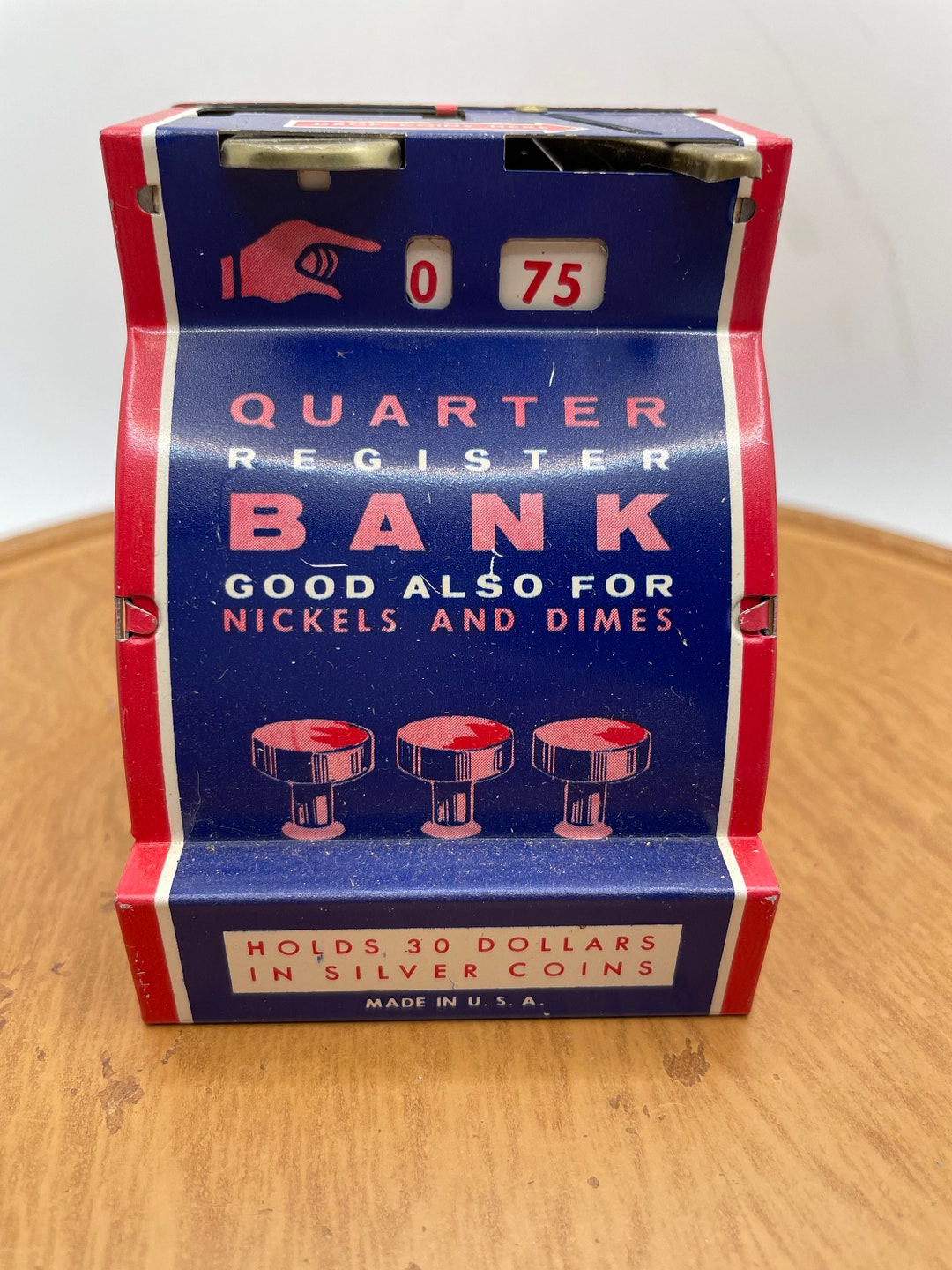 Vintage Quarter Mechanical Register Bank Farber Industries No Key ...