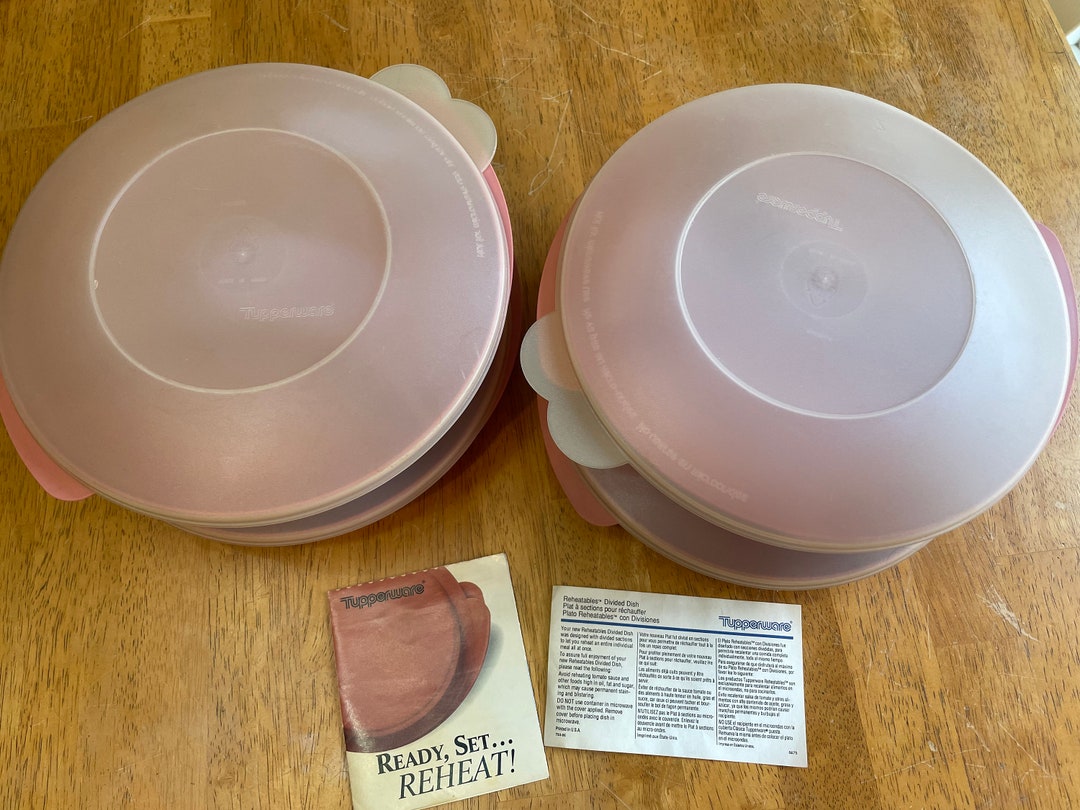 Vintage Tupperware Reheatables Divided Dishes Set of 4 Complete With ...