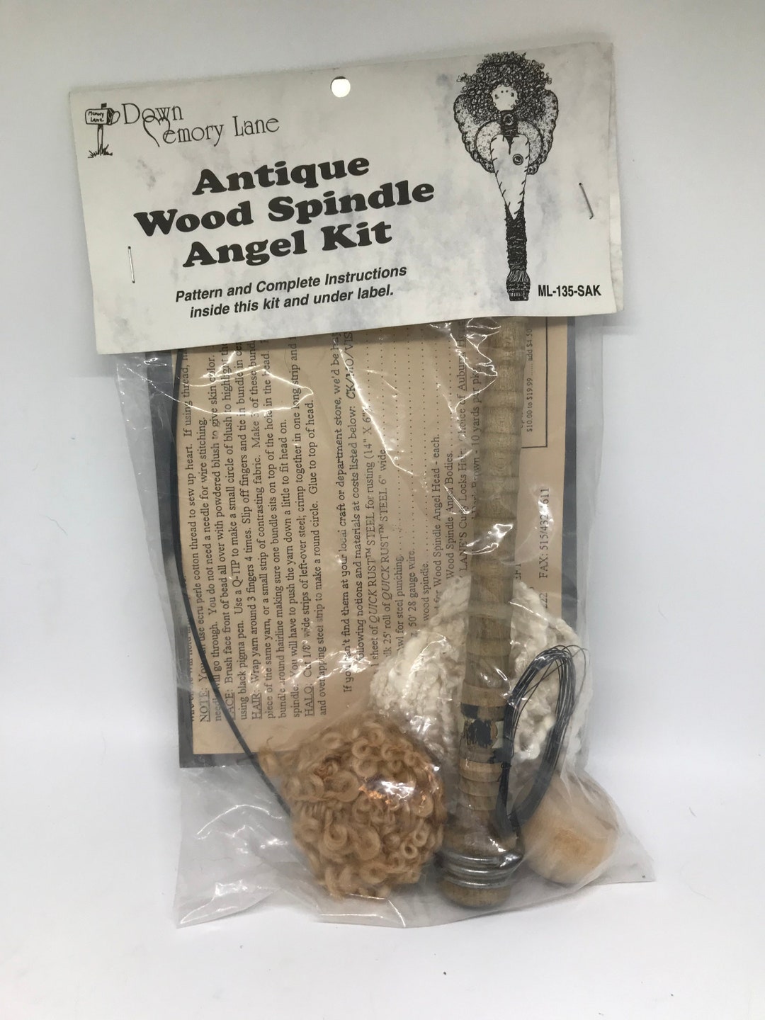 Antique Wood Spindle Angel Kit New Old Stock Down Memory Lane Pattern ...