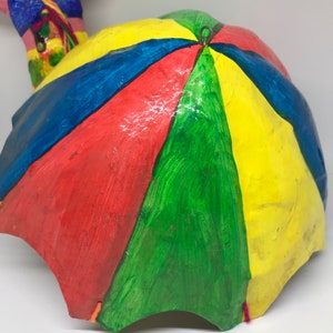 Pair of Vintage Paper Mache Clowns - Made in Mexico - Clowns Suspended ...