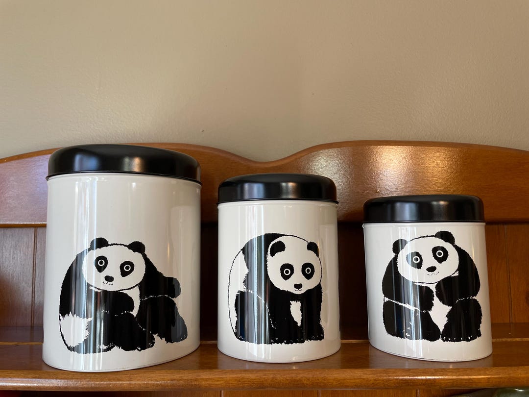Panda Nesting Tin Canisters - Panda Tin Set - Set of 3 - Designed by ...
