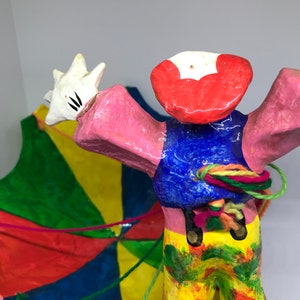 Pair of Vintage Paper Mache Clowns - Made in Mexico - Clowns Suspended ...
