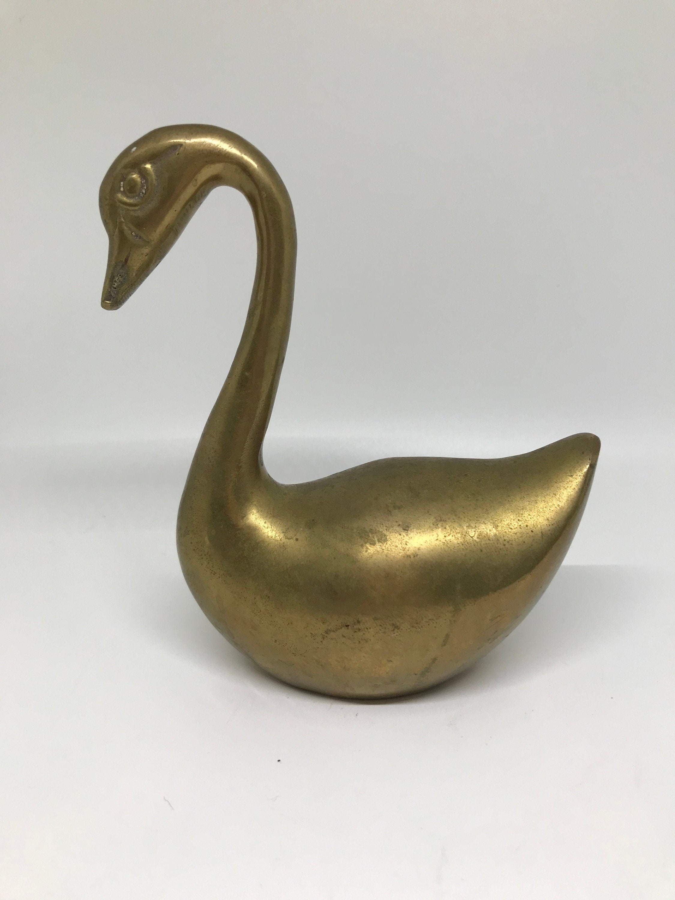 Vintage Brass Swan Stylized Swan Swan Figurine Mid - Etsy
