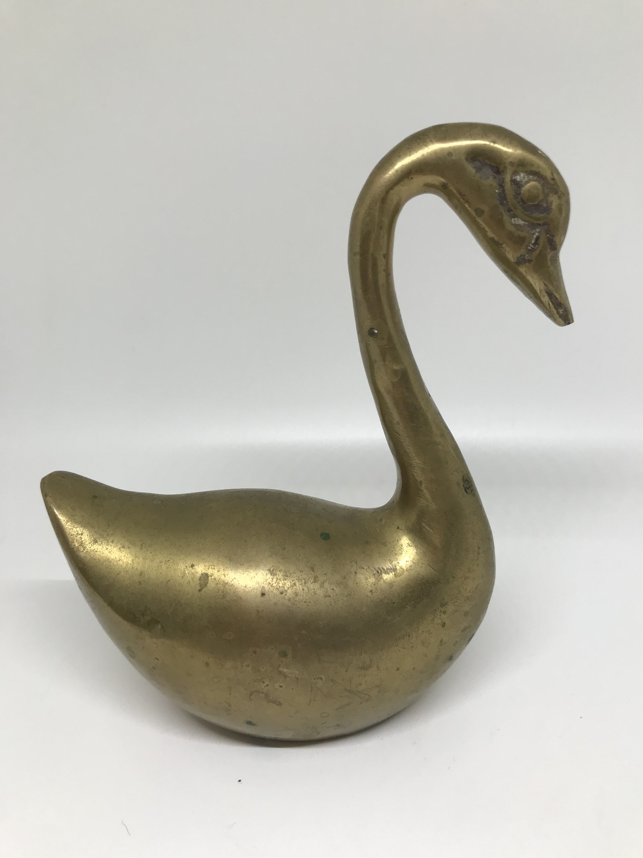 Vintage Brass Swan Stylized Swan Swan Figurine Mid - Etsy