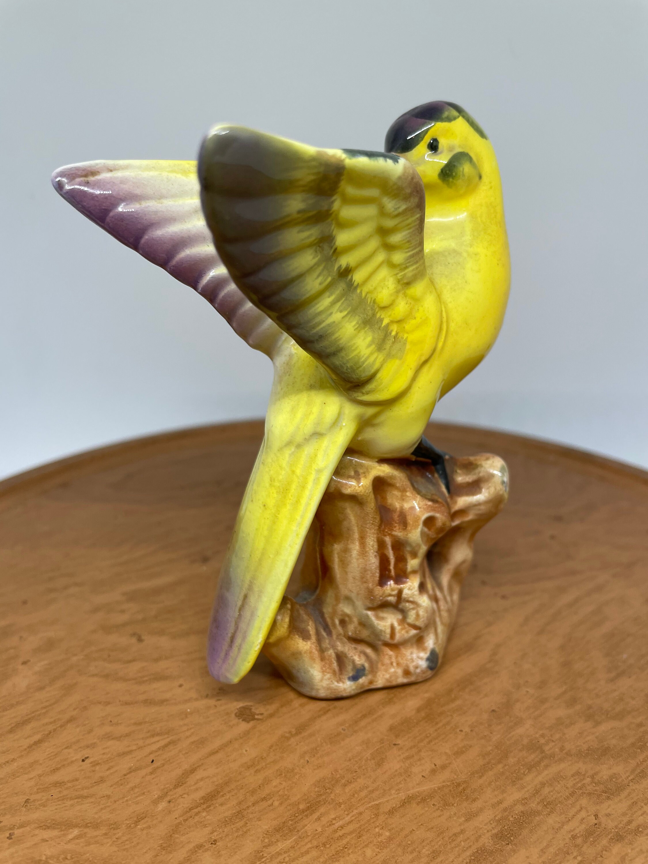 Vintage Ceramic Bird Figurine Small Yellow Bird Figurine | Etsy