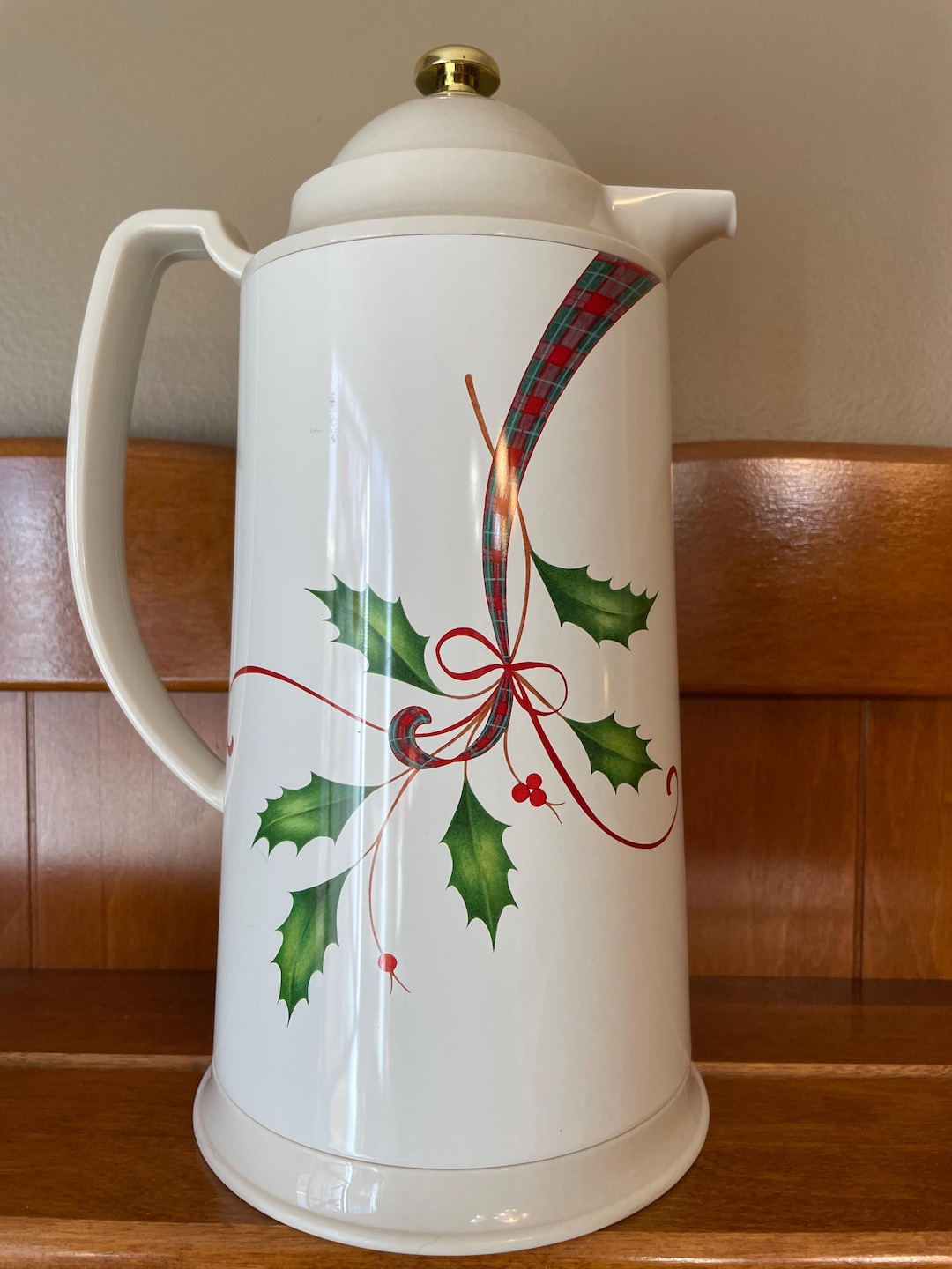 Lenox Thermal Carafe - Holiday Nouveau Pattern - Holly Leaves and ...