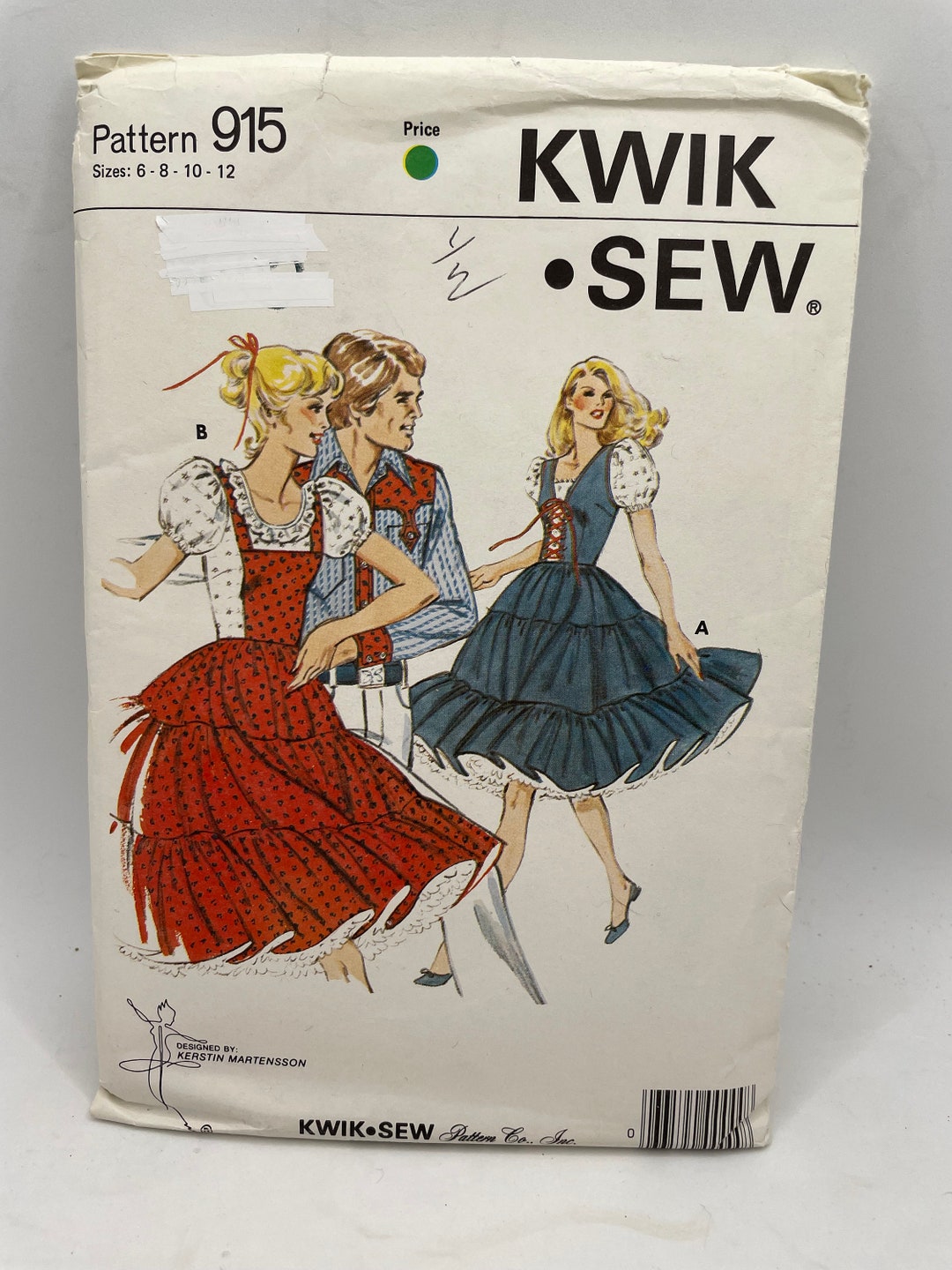 Kwik Sew Sewing Pattern - 915 - Ladies' Square Dance Dress - 1978 ...