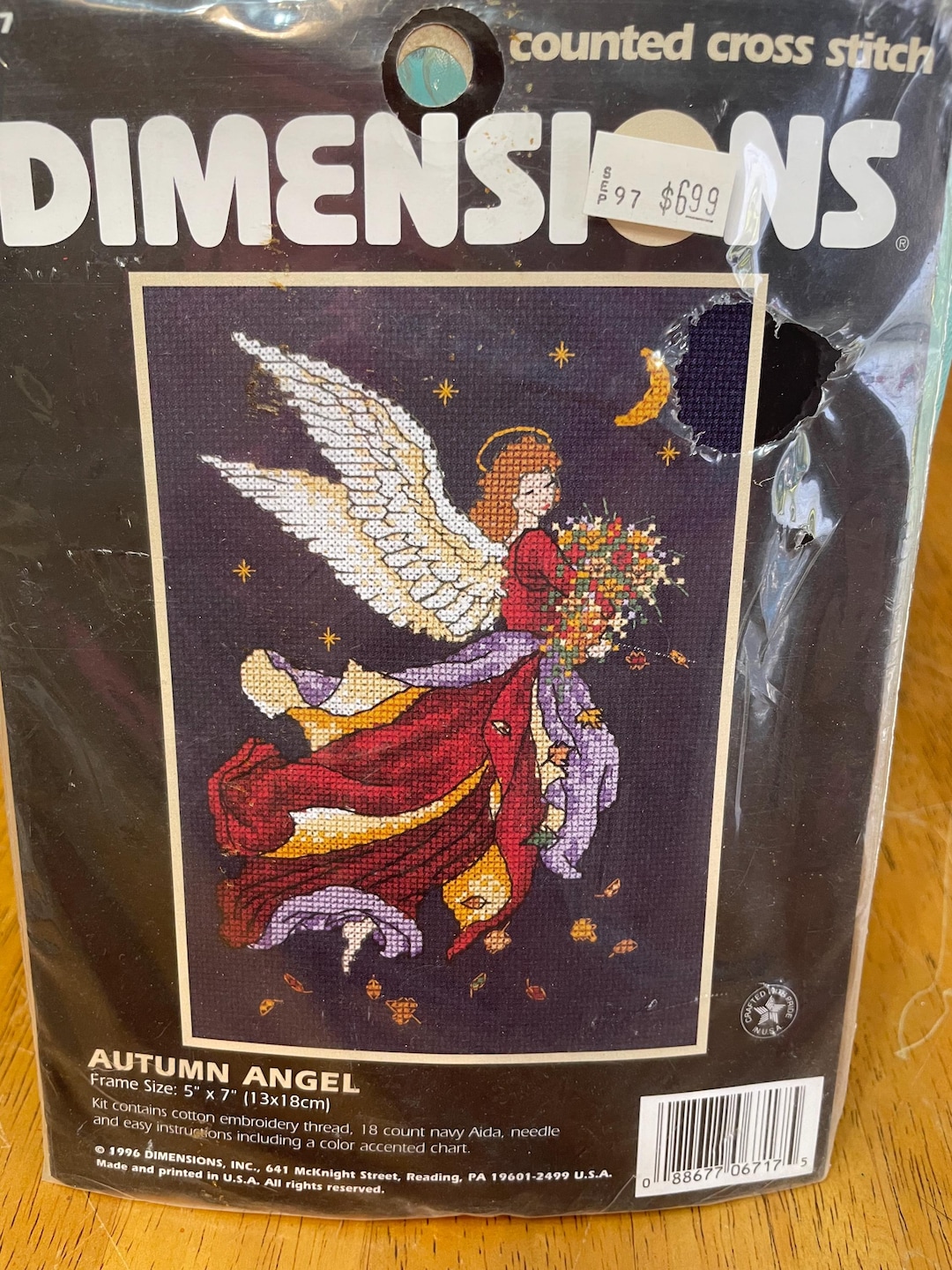 Dimensions Counted Cross Stitch Kit - Autumn Angel - Vintage Craft Kit ...