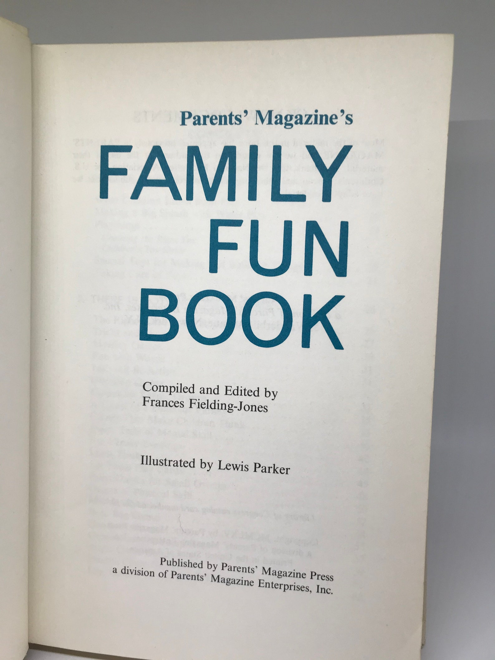 Vintage Family Fun Book Parents' Magazine Copyright - Etsy