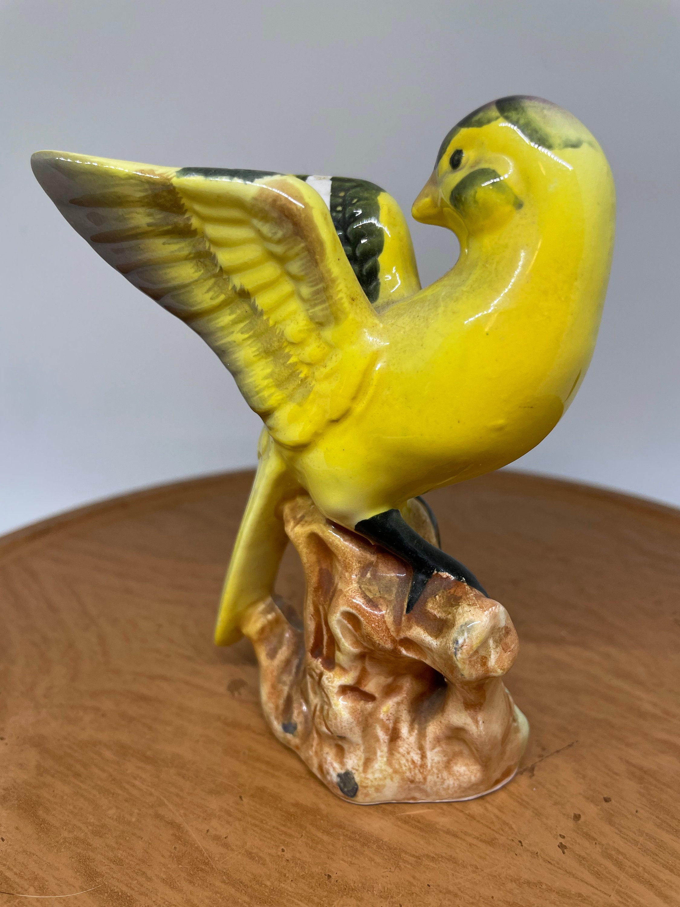 Vintage Ceramic Bird Figurine Small Yellow Bird Figurine | Etsy
