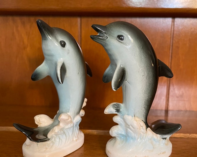 Vintage Dolphin Salt and Pepper Shakers - Made in Japan - Ceramic S&P ...