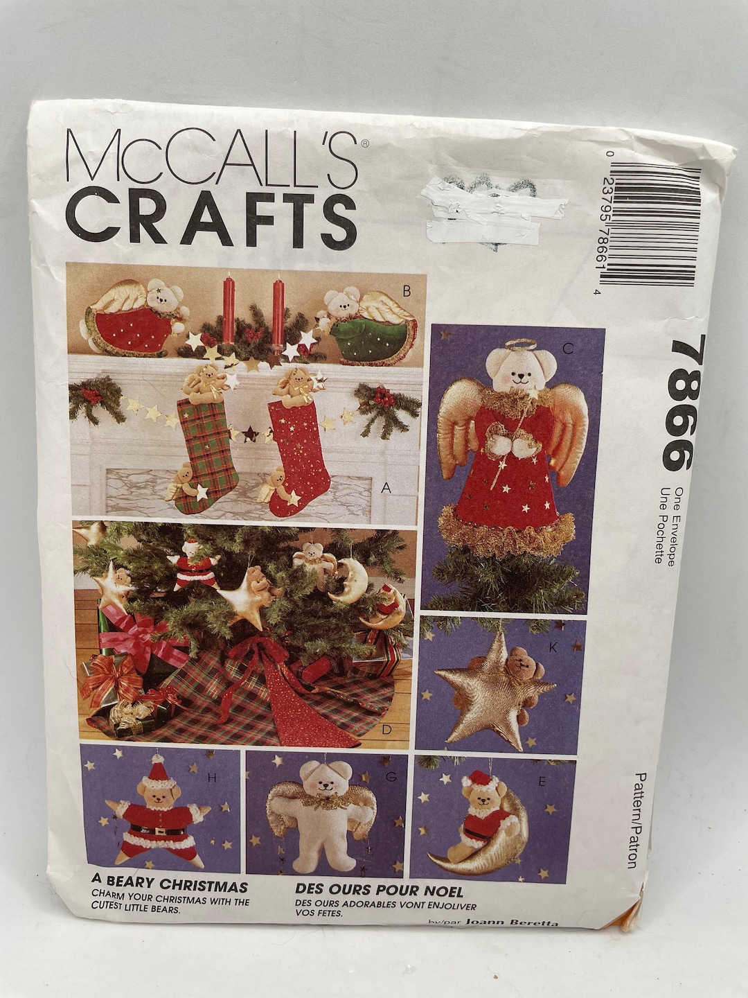 Mccalls Crafts Sewing Pattern - 7866- Christmas Crafts - Stockings- Tree Skirt - Ornaments ...