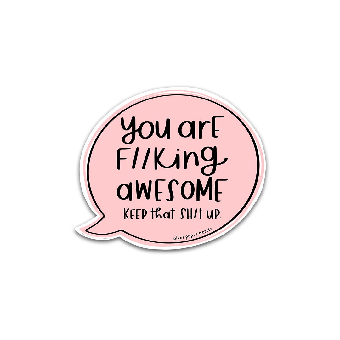 Hand Lettered Sticker Positive Vinyl Sticker Water Bottle Sticker ...