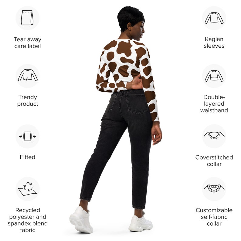 Brown Chicken Brown Cow - Recycled Long-sleeve Crop Top - Etsy