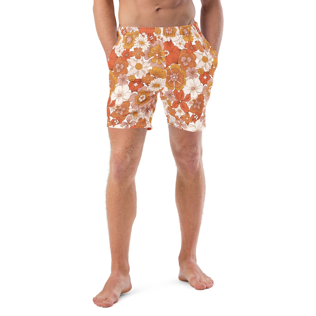 Retro Floral - Men's Swim Trunks - Etsy