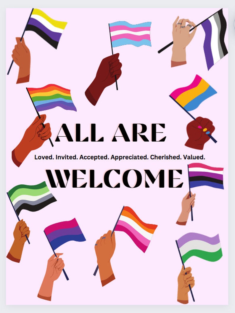 All Are Welcome Poster! - Etsy