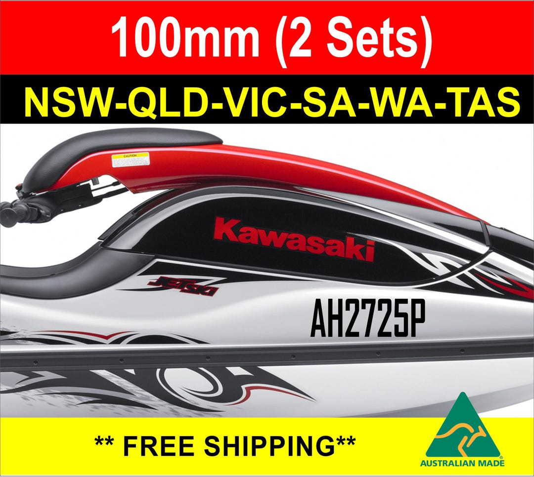Jet Ski & Waverunner Registration Numbers – 2 Decals for Port/starboard ...