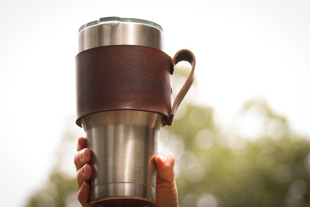 Leather Tumbler Mug Holder, bates Leather Co. LLC - Etsy