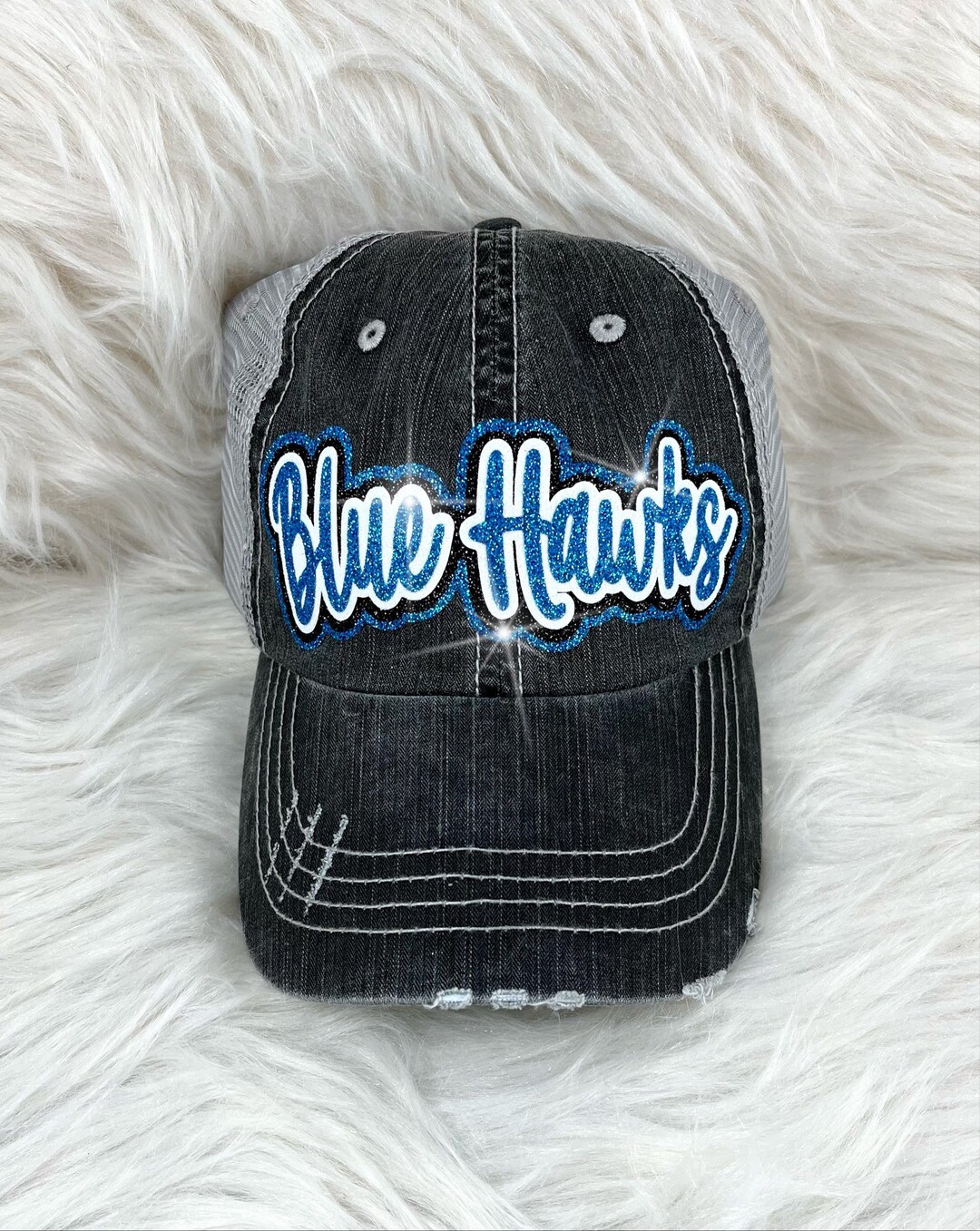 School Mascot Glitter Trucker Mesh Hat, Gameday Hat, Glitter Hat School ...