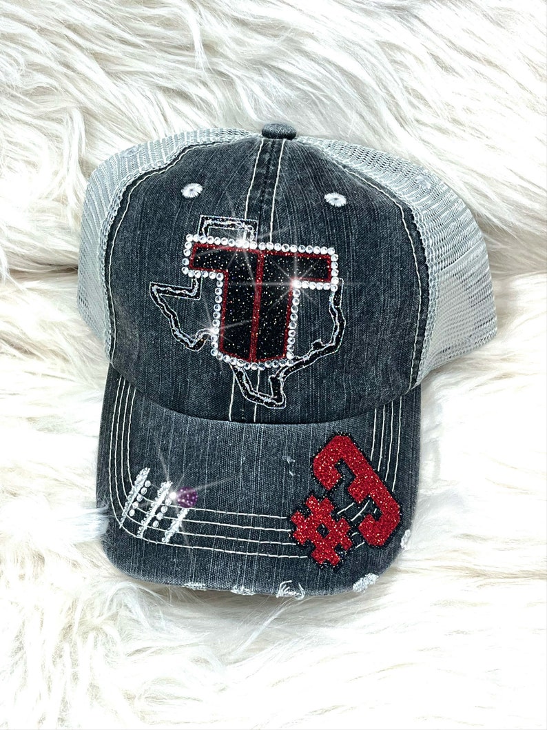 Trucker Mesh Hat With School Letter and Rhinestone Bling! - Etsy