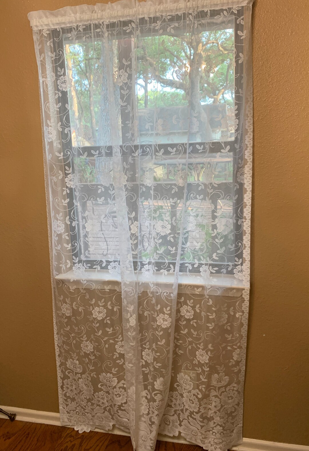 3026 C Vintage White Lace Floral Curtain, 56 X 84 - Etsy