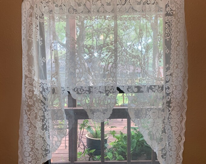 3031 S off White Lace Swag With Deep Scalloped Edge, 70 X 46/33 - Etsy