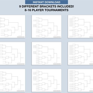 Blank Tournament Bracket, Printable, Fillable PDF, Double Elimination ...