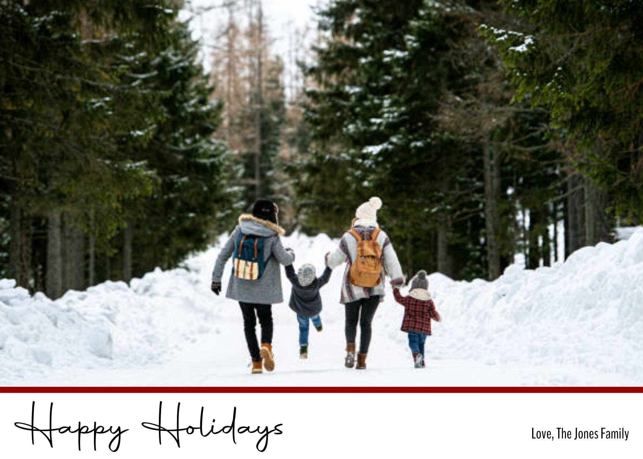 Happy Holidays Card Template, Printable Minimalist Christmas Card ...