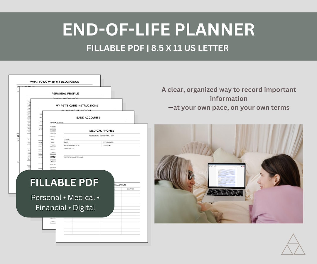 End of Life Planner – Fillable & Printable Medical, Legal, and ...