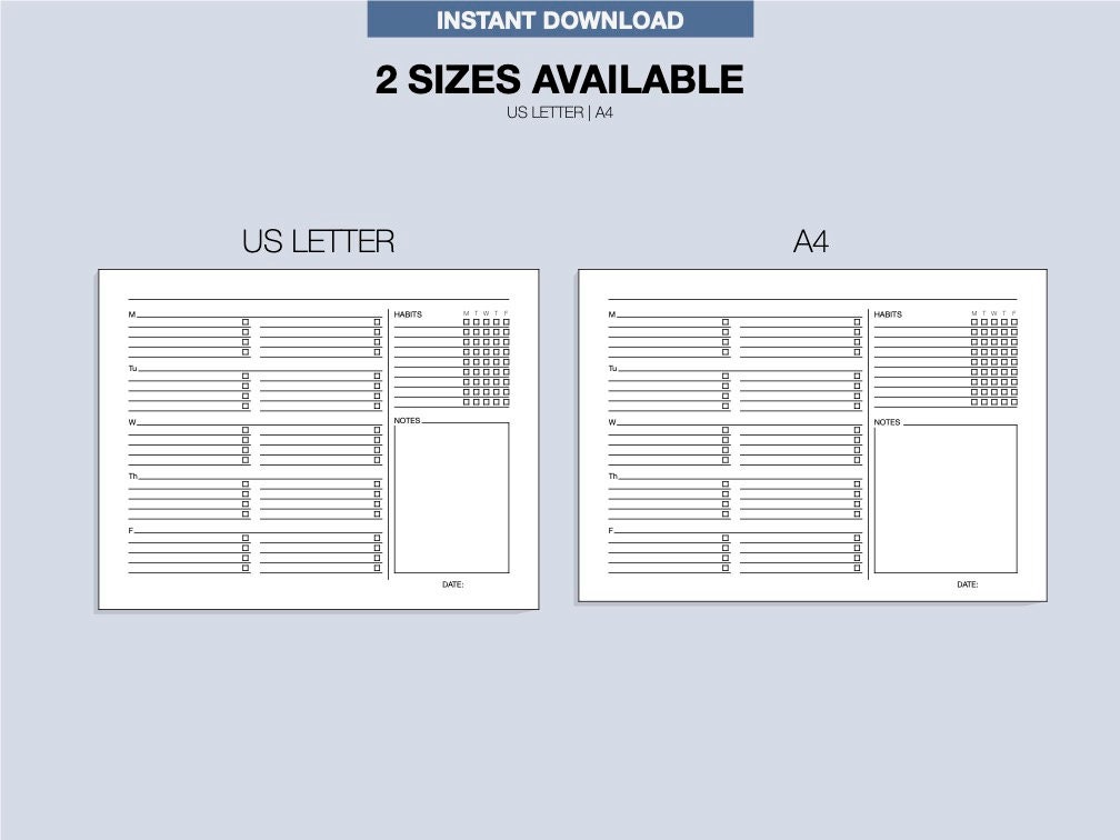 Printable Weekday Task List Planner for Organized Productivity ...