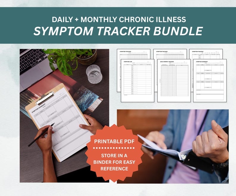 Chronic Illness Symptom Tracker Bundle — Daily, Monthly & Energy Logs ...