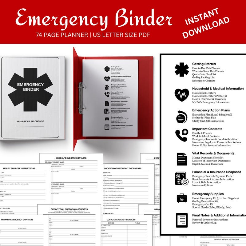 Emergency Preparedness Binder - Etsy