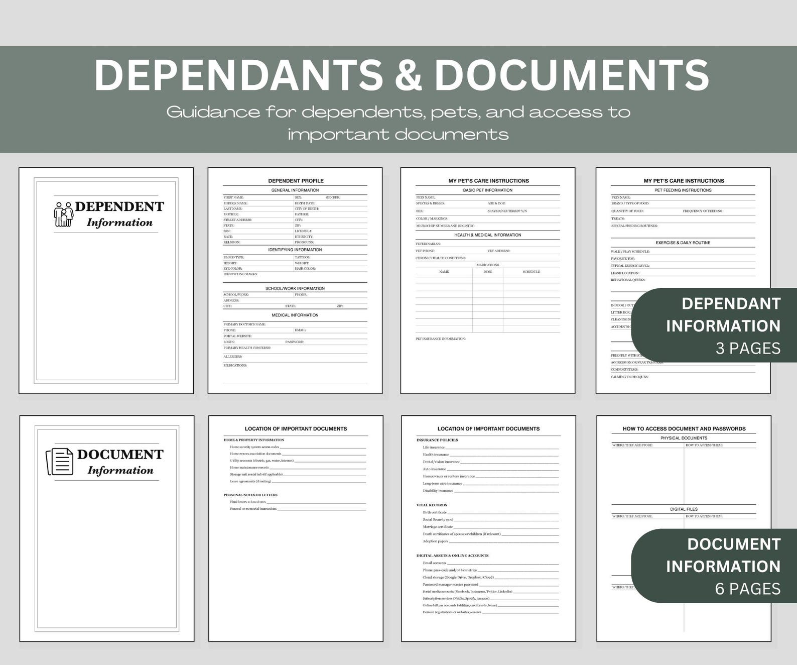 End of Life Planner – Fillable & Printable Medical, Legal, and ...