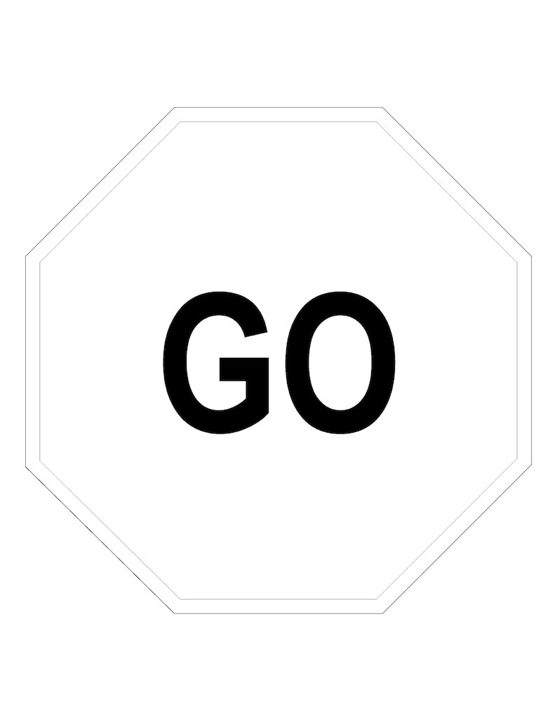 STOP / GO Printable Sign, Coloring Page - Etsy