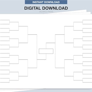 Blank Tournament Bracket, Printable, Fillable PDF, Single Elimination ...