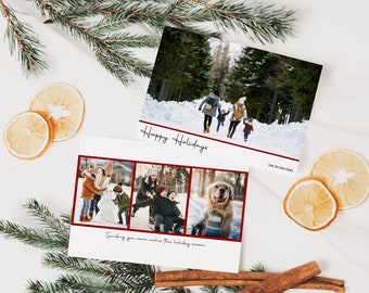 Digital Holiday Card Template, Printable Christmas Card, Editable ...