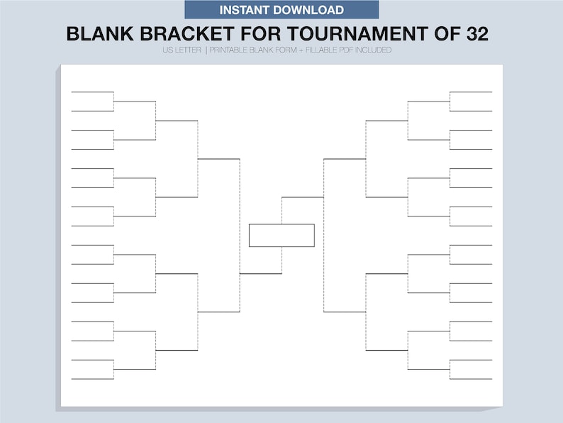 Cuadro de torneo en blanco, imprimible, PDF rellenable, eliminación ... Cuadro de torneo en blanco, imprimible, PDF rellenable, eliminación ...