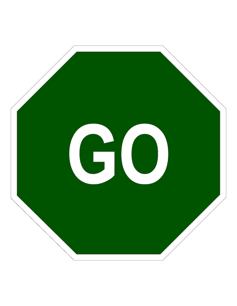 STOP / GO Printable Sign, Coloring Page - Etsy