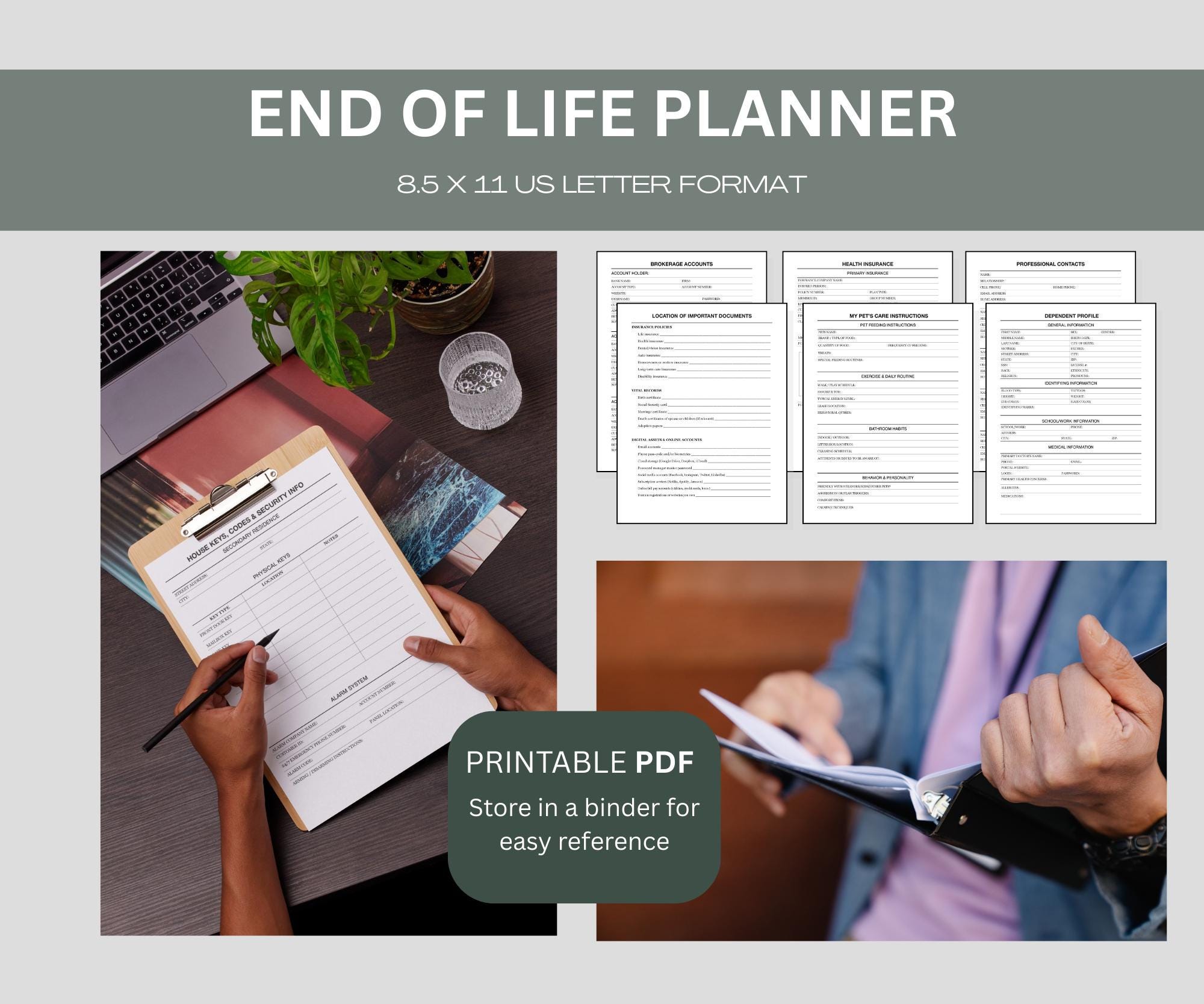 End of Life Planner – Fillable & Printable Medical, Legal, and ...
