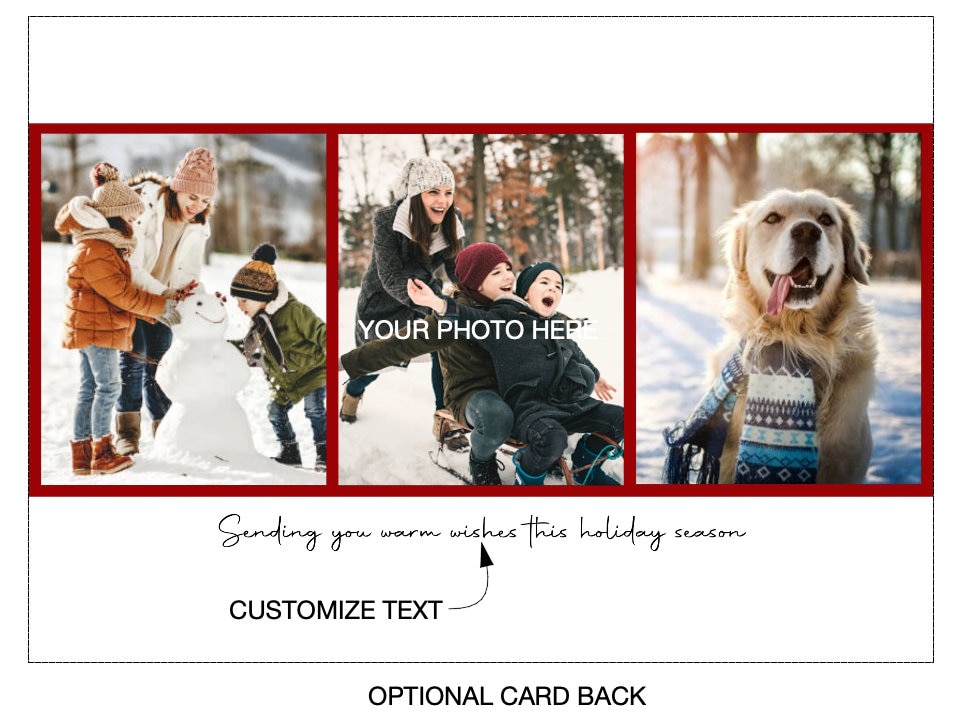 Happy Holidays Card Template, Printable Minimalist Christmas Card ...