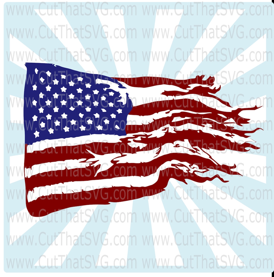 Distressed Flag Svg, Tattered Flag Svg, Torn Flag Svg, American Flag ...