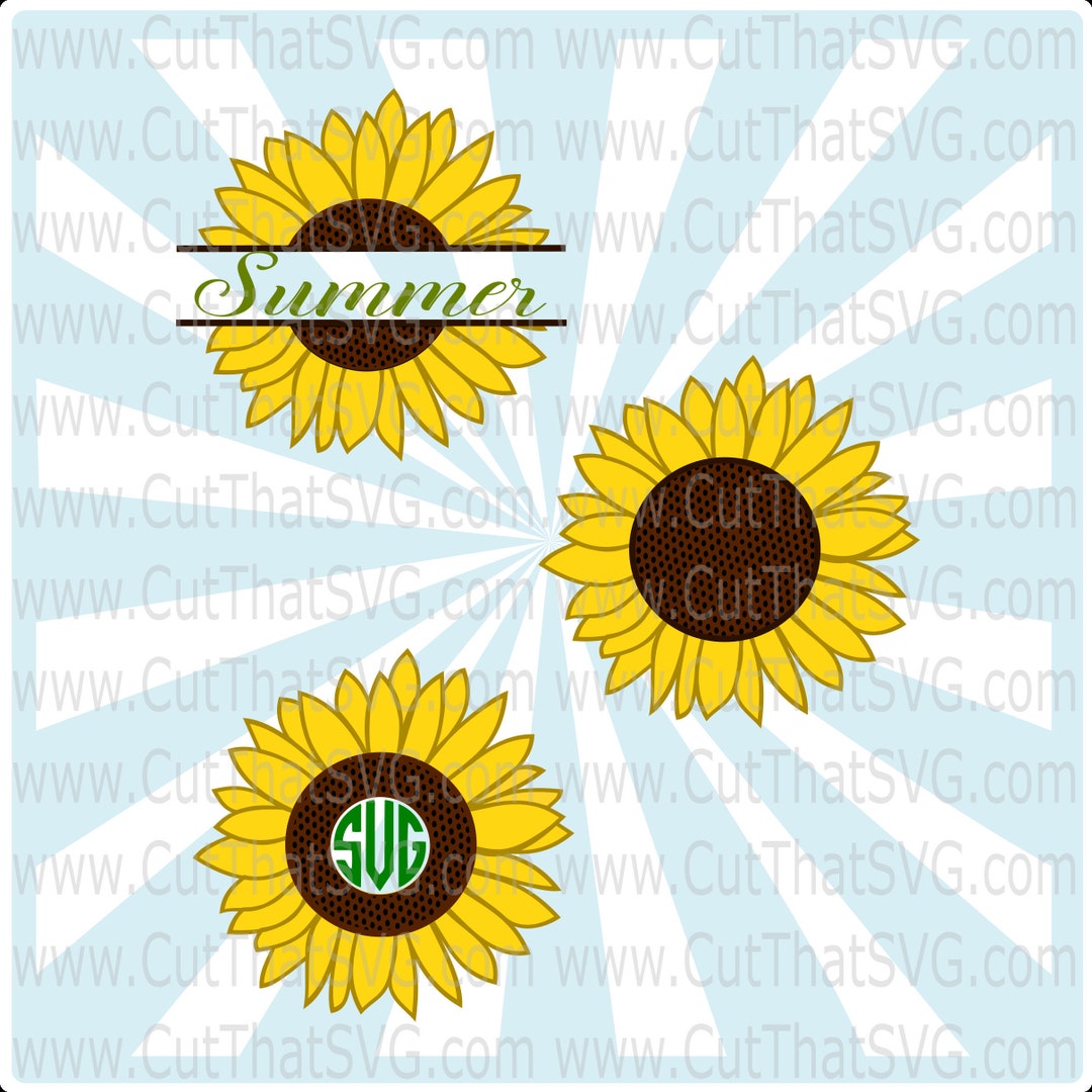Monogram Sunflower Frame SVG Monogram Svg Fall Svg - Etsy