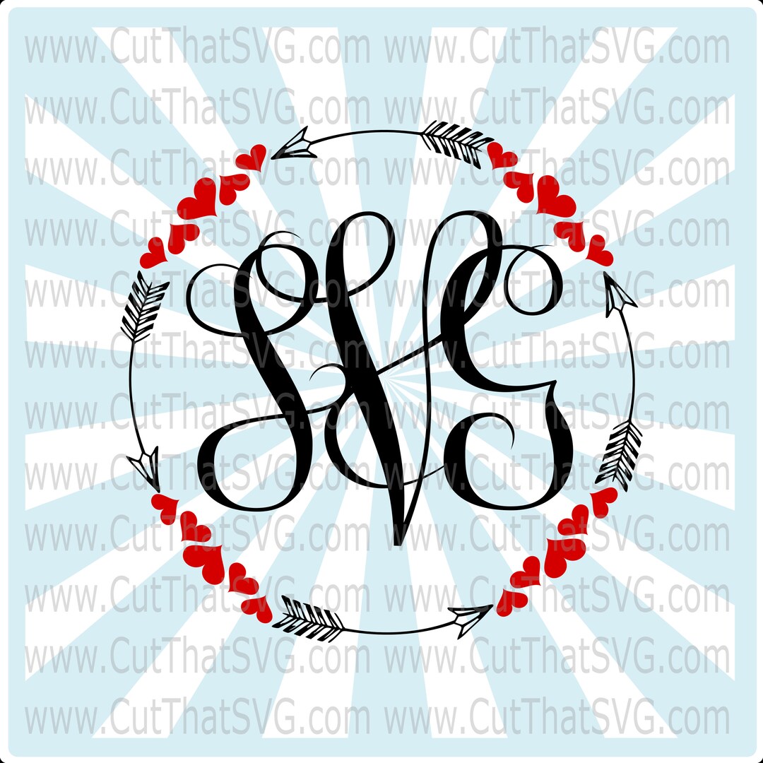 Valentine Monogram Svg, Monogram Frame, Circle Frame, Frame Svg, Boho ...